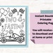 Two Fast Coloring Sheet Kids Birthday Party Activity, Racecar Theme 2nd ...