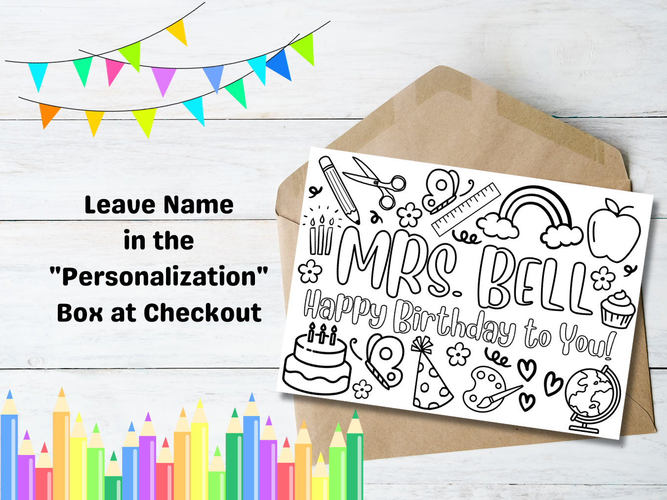 Custom Teacher Birthday Card From Students, Personalized Teacher ...