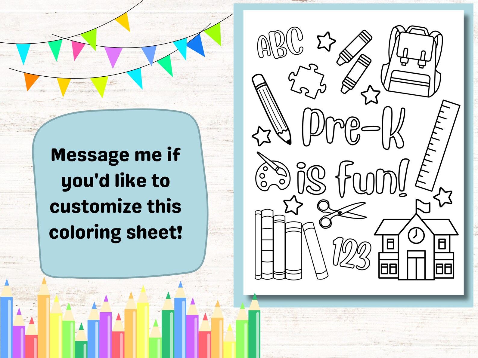 Preschool Coloring Page for Kids, First Day of School Activity ...