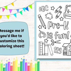 Preschool Coloring Page for Kids, First Day of School Activity ...
