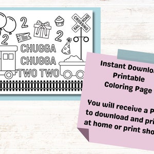 Chugga Chugga Two Two Coloring Sheet Kids Birthday Party Activity ...