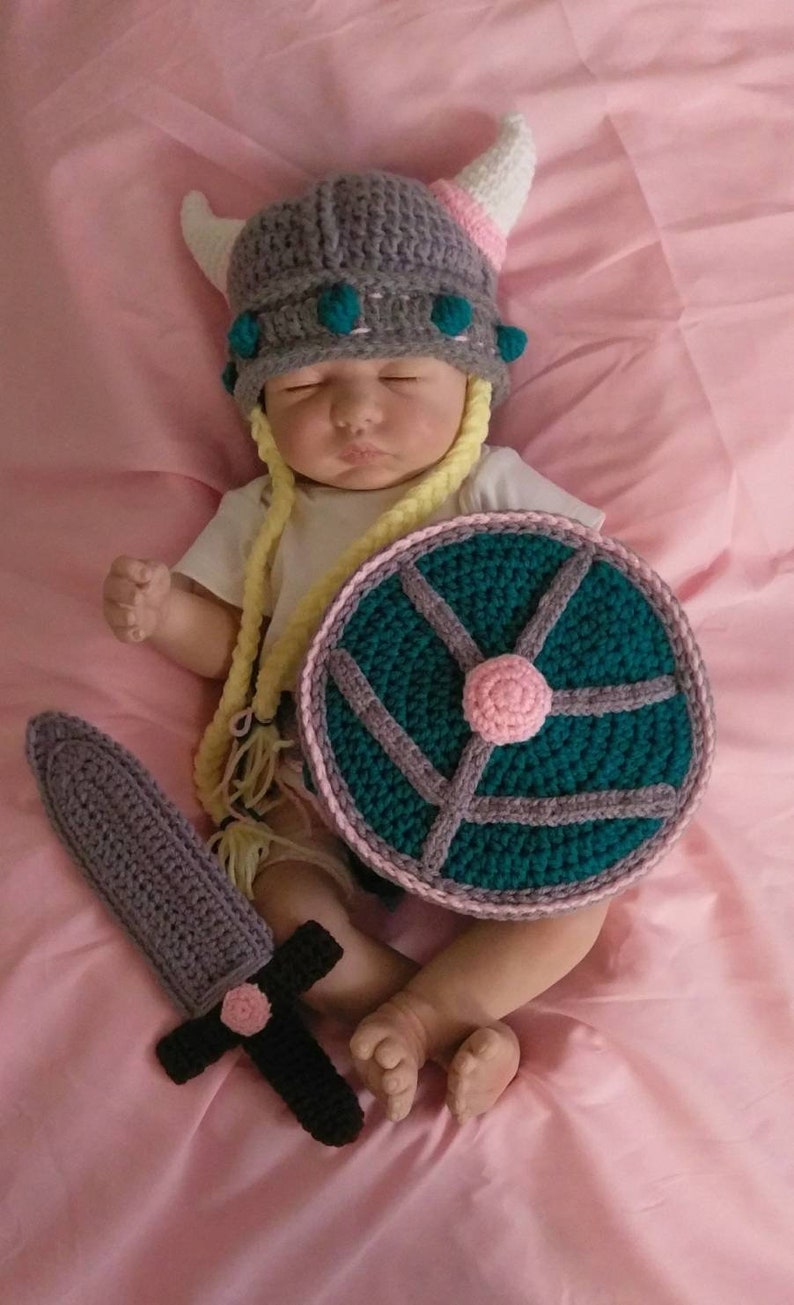 Crochet Baby Shield Maiden Viking Diaper Cover & Hat Shield | Etsy