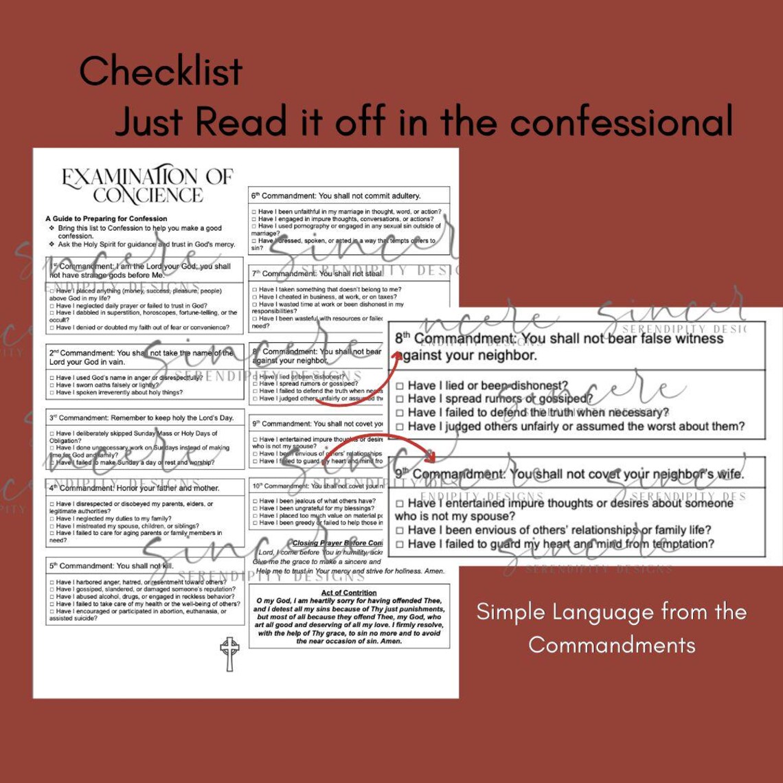 Confession Sheet for Adults - Etsy