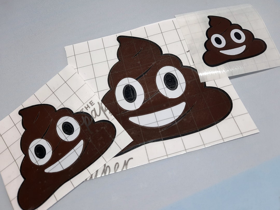POOP EMOJI DECALS Funny Smiling Poop Emoji Vinyl Decal 3 - Etsy