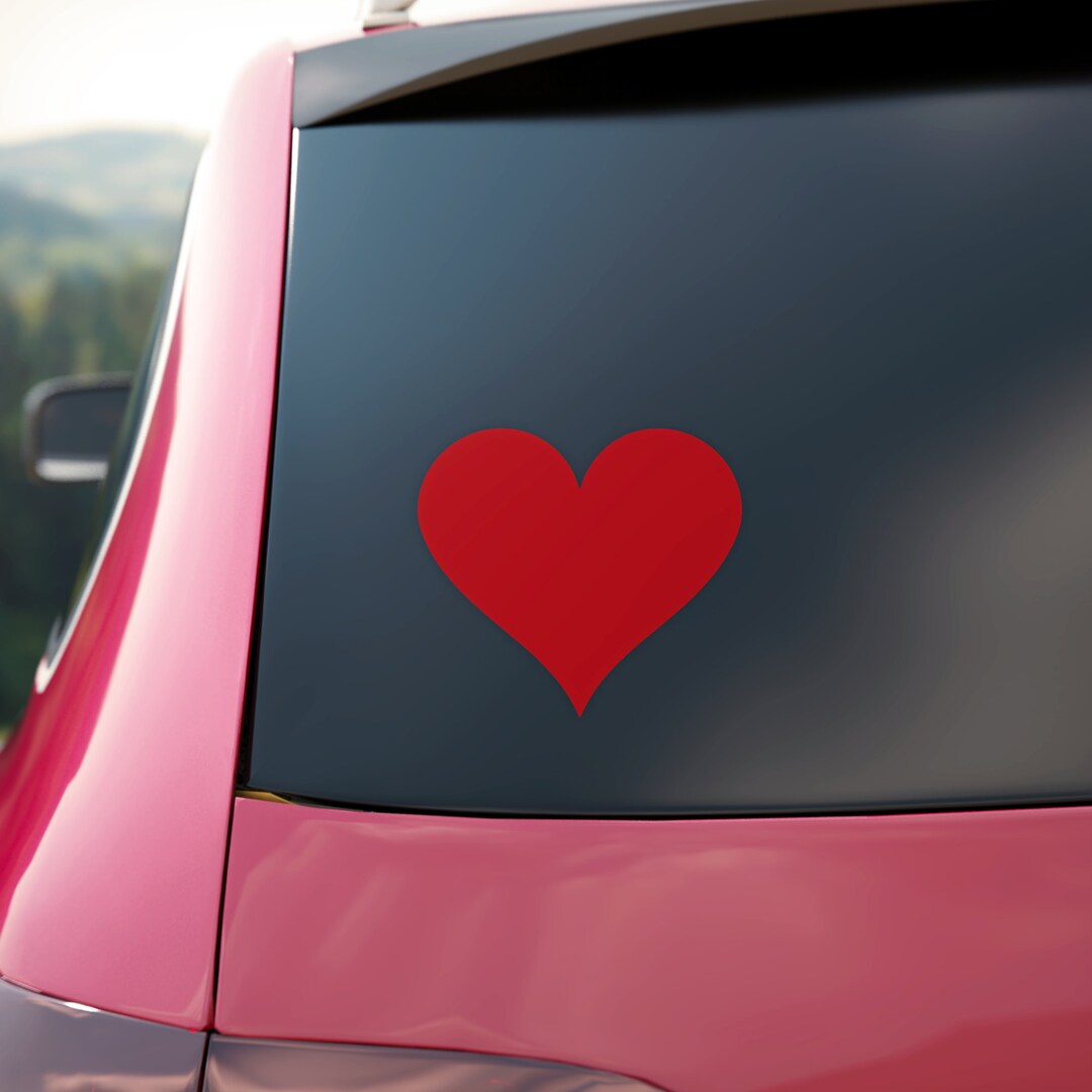 HEART WINDOW DECAL - Transfer Sticker for Water Bottles, Tumblers ...