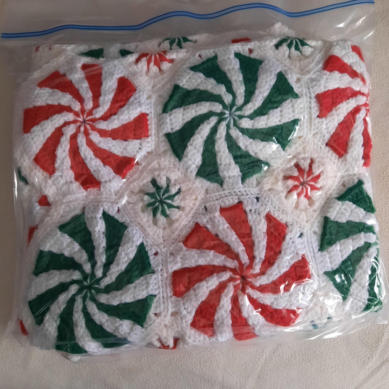 Peppermint Christmas Candy Afghan - Full Sized - Etsy