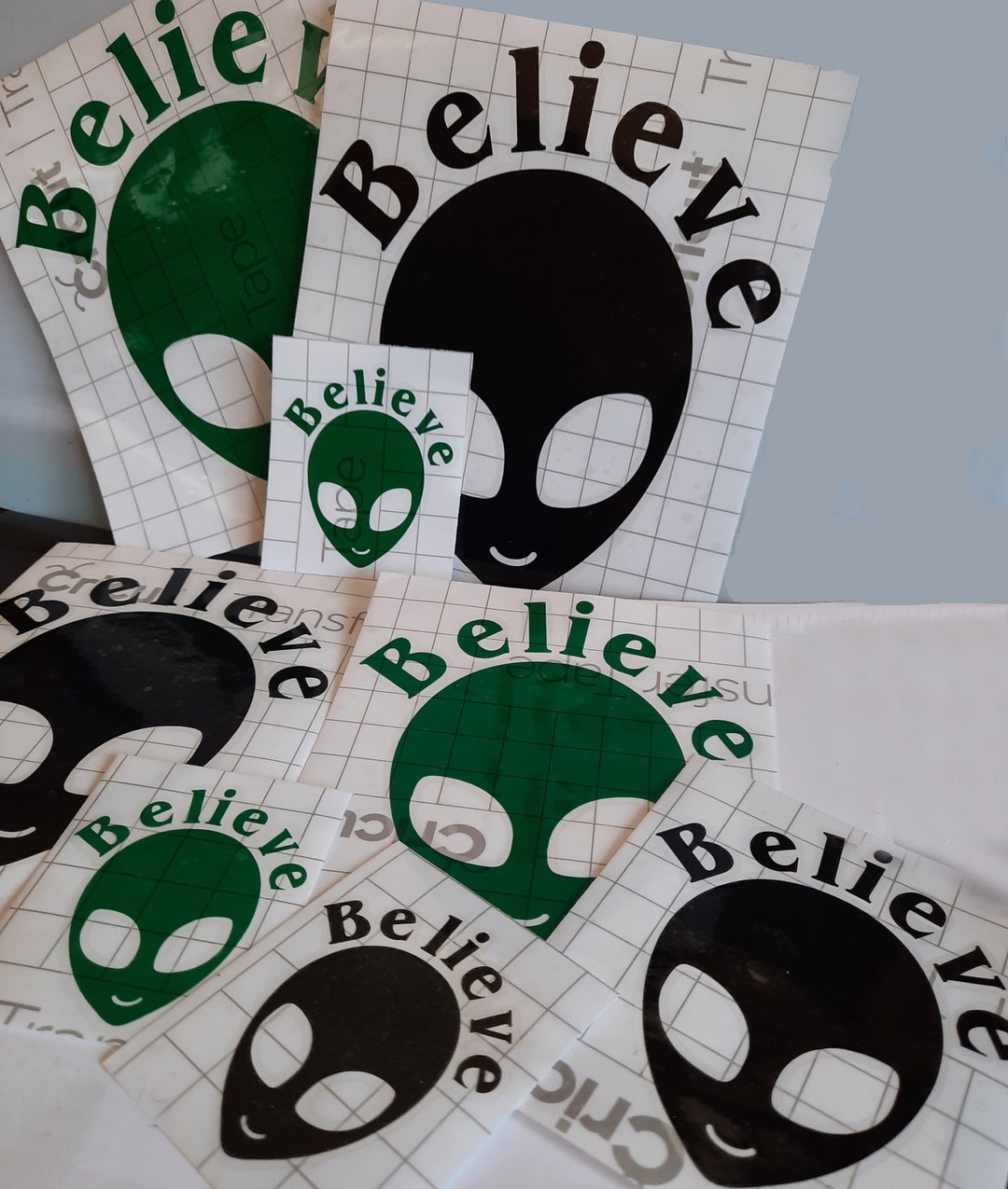 BELIEVE IN ALIENS - Alien Head Believe, Vinyl Decal for Use on Cars ...