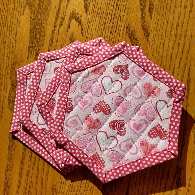 Quilted Heart Shaped Coasters - Etsy