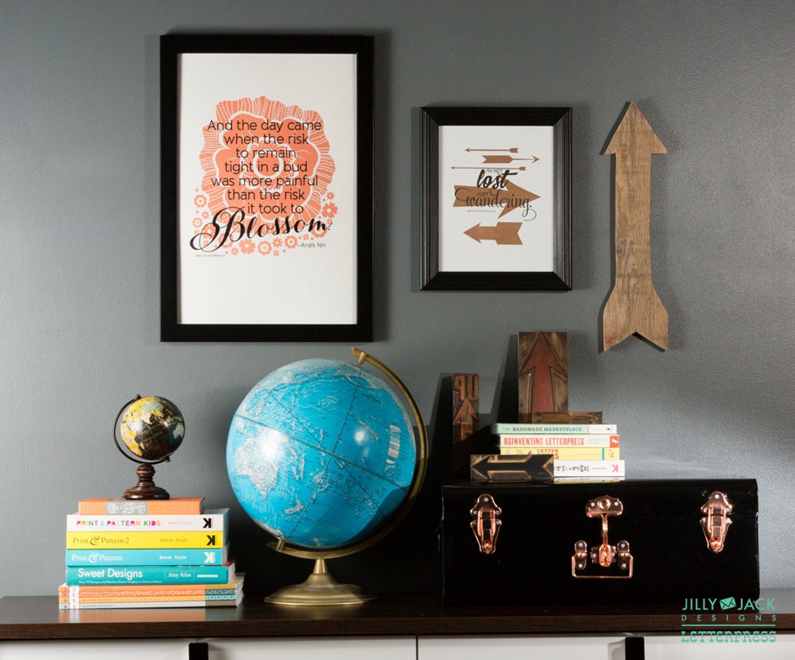 Travel Art, Wall Decor, Wall Art, Arrow Art Print, Just Wandering Arrow ...