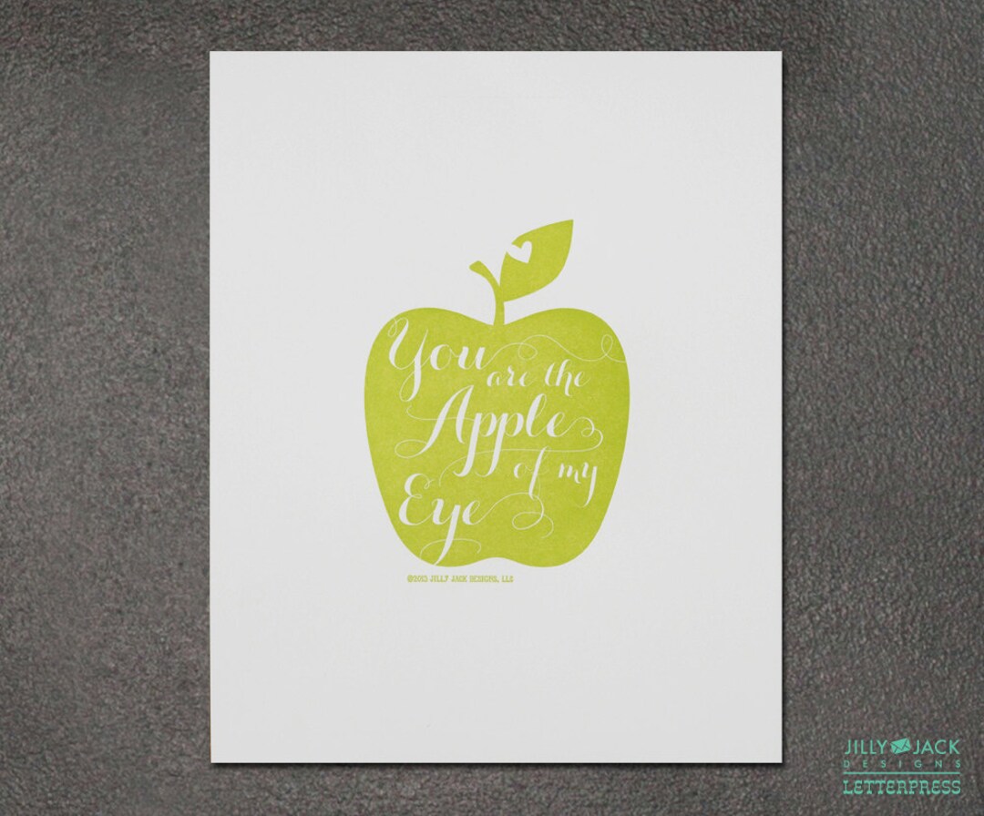 Apple of My Eye Letterpress Art Print - Etsy