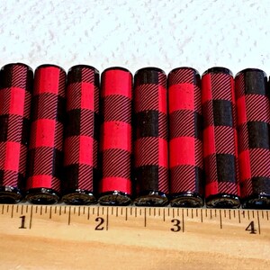 Red Buffalo Check Paper Beads - Etsy