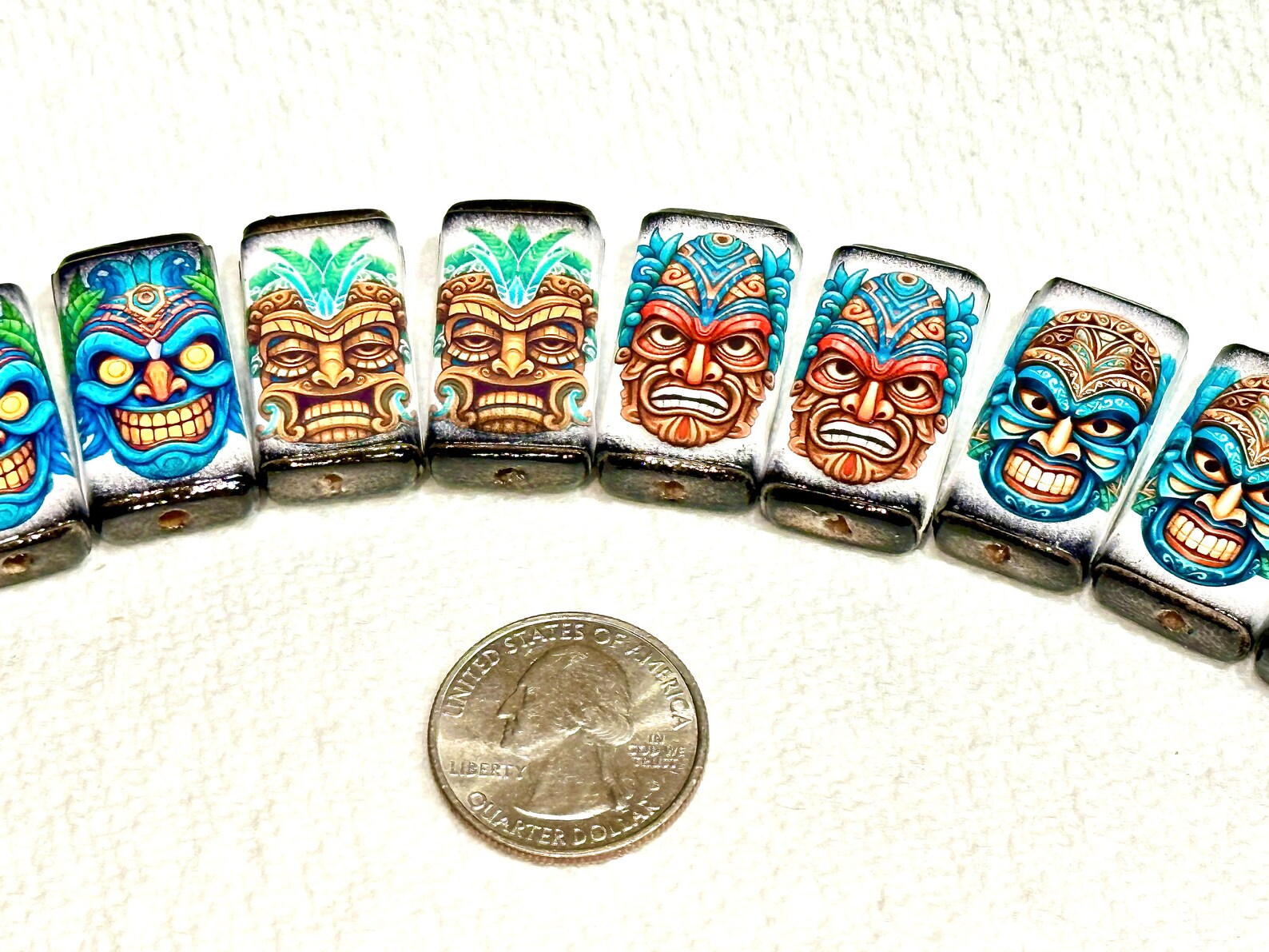 Tiki Totem Bamboo Tile Beads-double Sided - Etsy