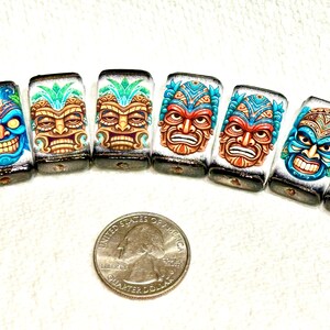 Tiki Totem Bamboo Tile Beads-double Sided - Etsy