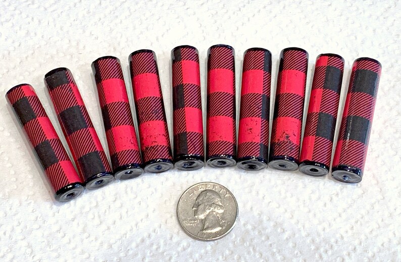 Red Buffalo Check Paper Beads - Etsy