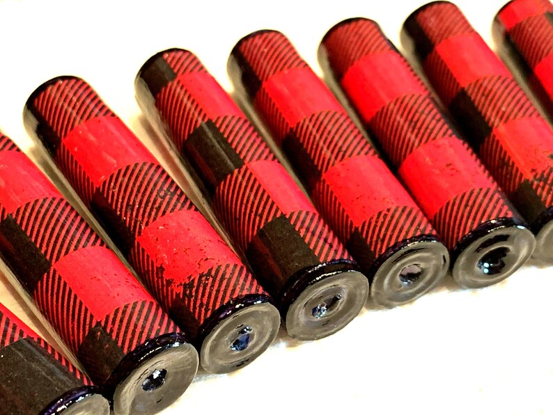 Red Buffalo Check Paper Beads - Etsy