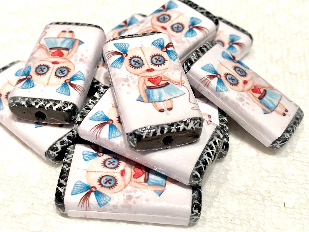 Voodoo Girl Doll Bamboo Tile Beads-double Sided - Etsy