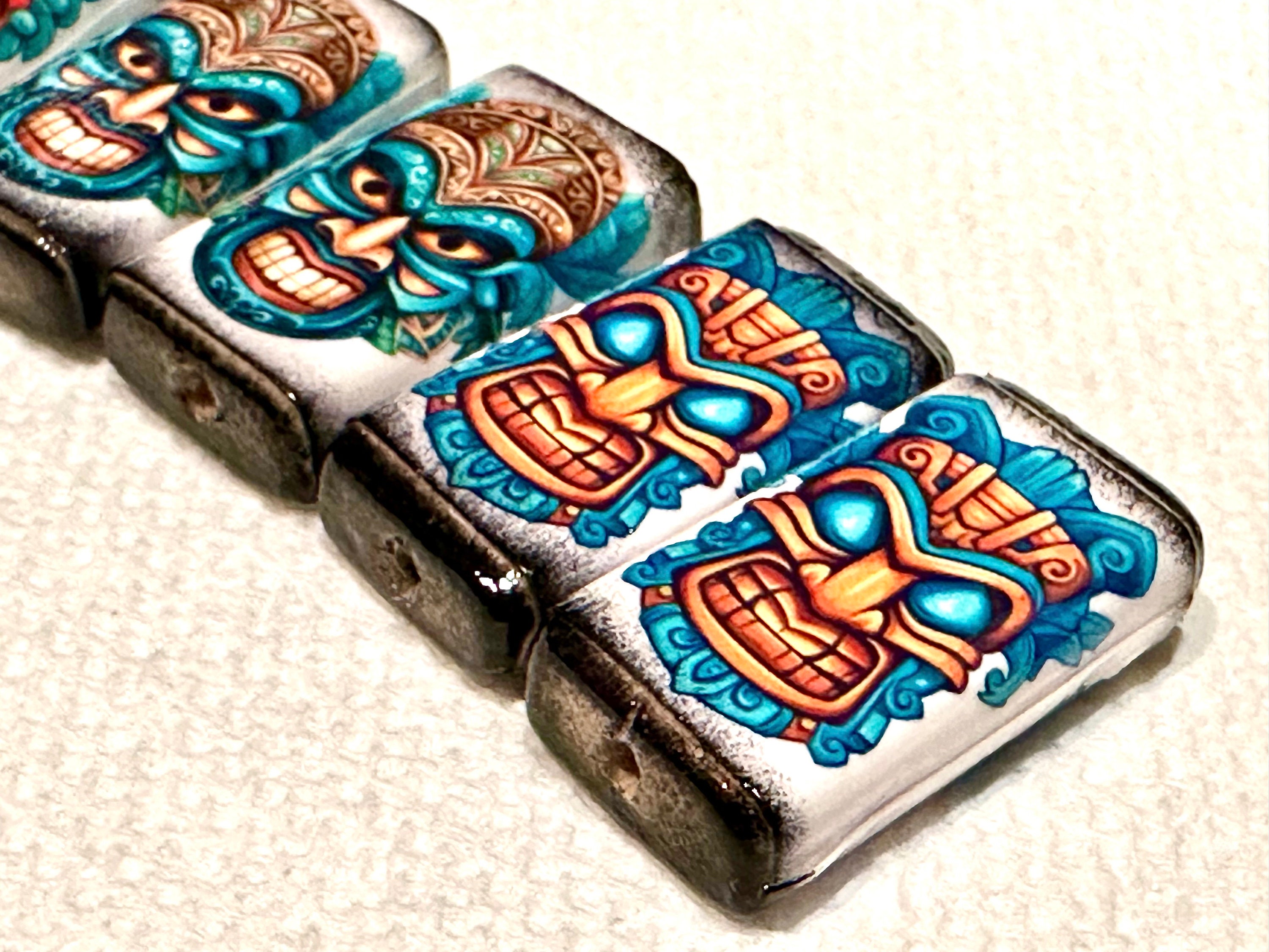 Tiki Totem Bamboo Tile Beads-double Sided - Etsy