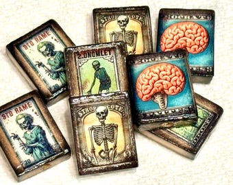 Halloween Wood Tile Beads-double Sided - Etsy