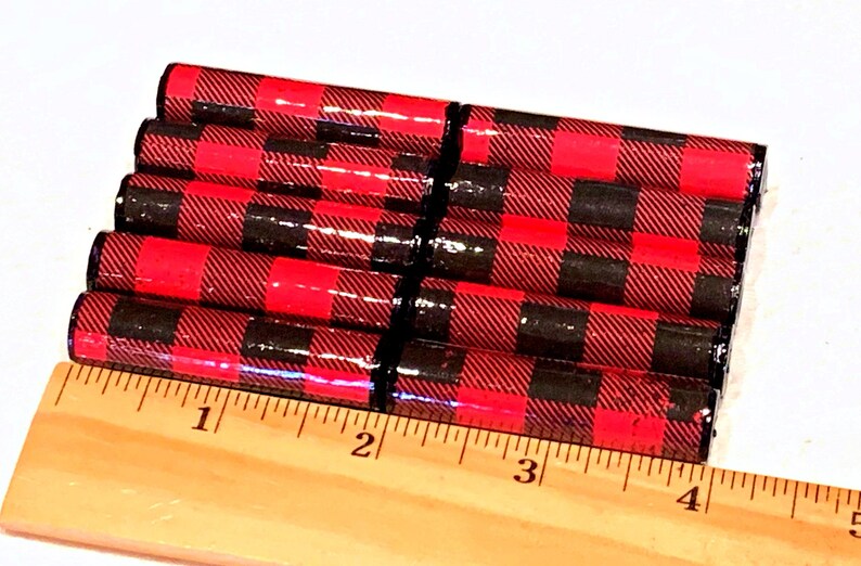 Red Buffalo Check Paper Beads - Etsy
