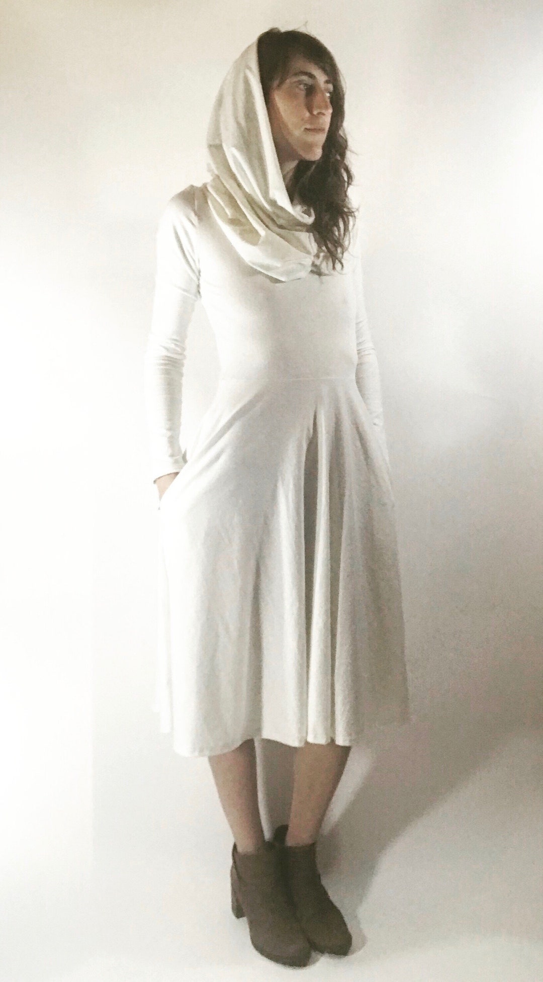 Hemp Dress - Plant Dyed - Forager Dress - Organic Cotton and Hemp Cowl ...