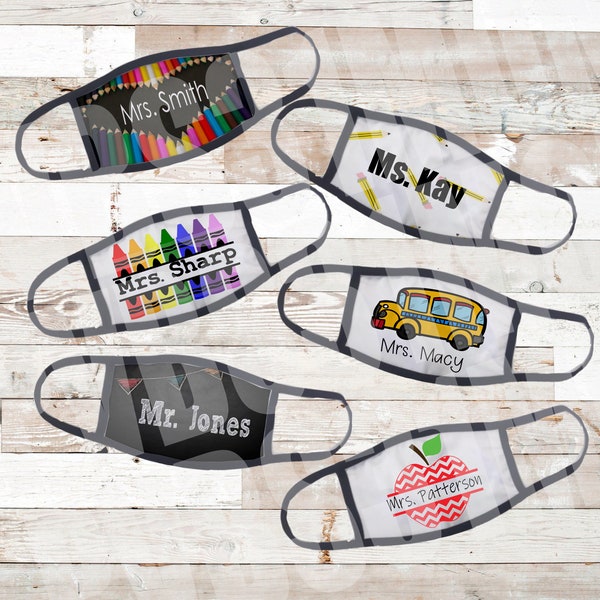 Teacher Face Masks - Etsy