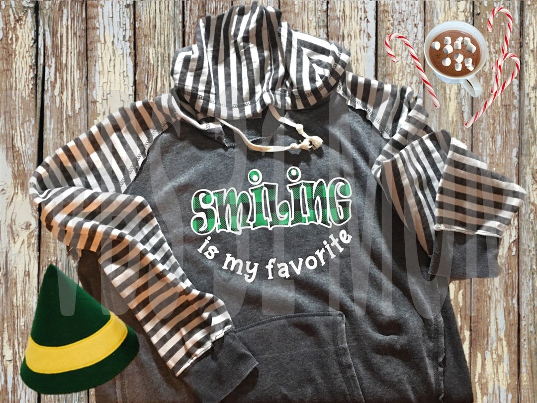 Smiling is My Favorite Christmas Elf Sweater V Neckline, Funny Hoodie ...