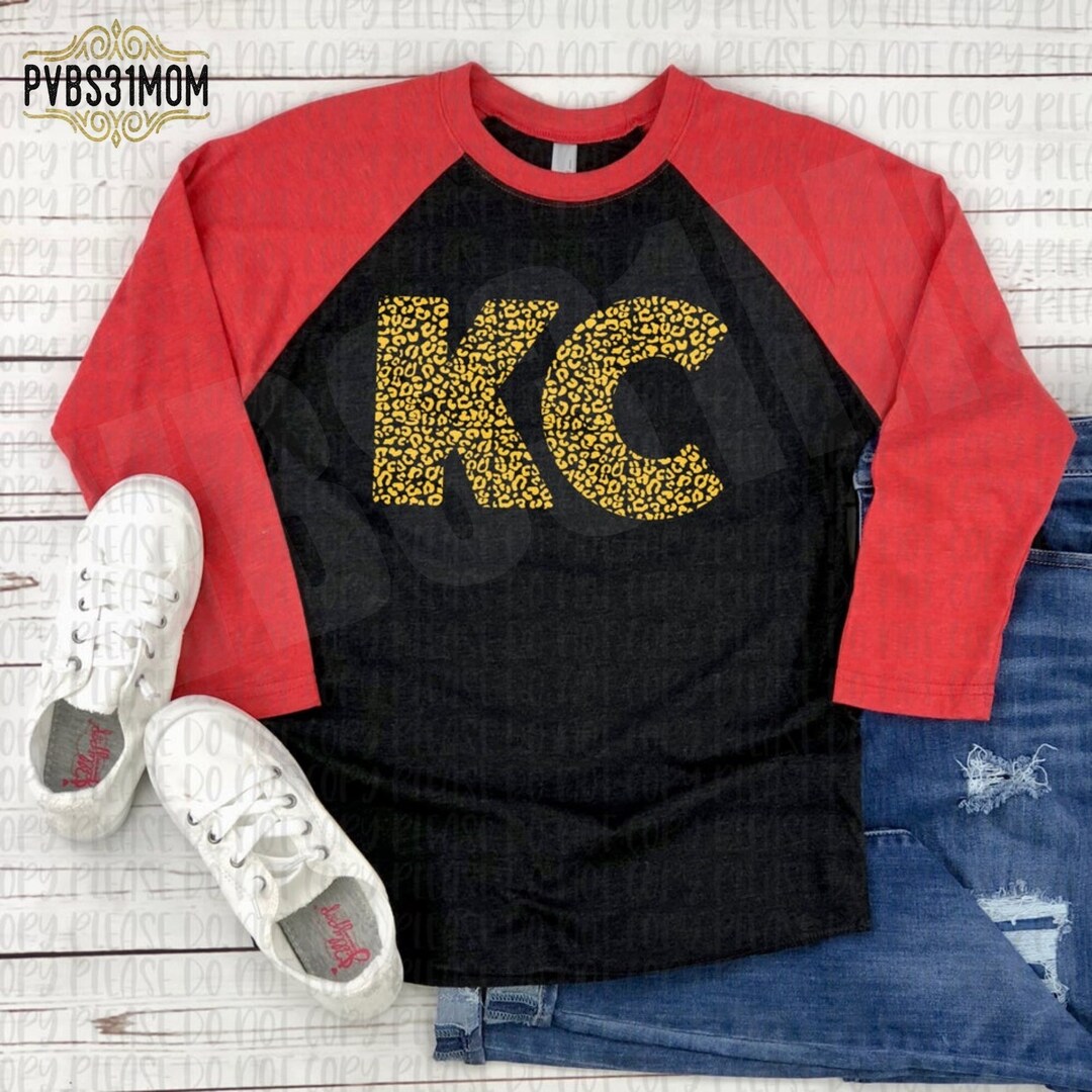 Glitter Leopard KC Shirt: Kansas City Football Baseball Tee - Etsy