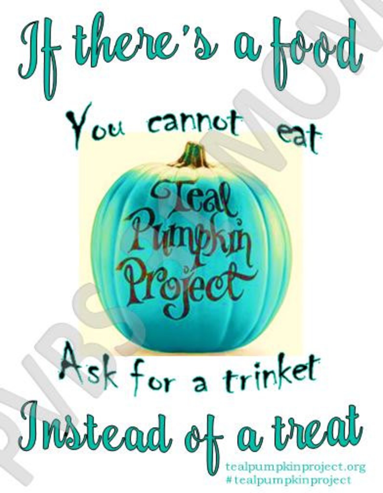 Teal Pumpkin Project Sign INSTANT DOWNLOAD | Etsy