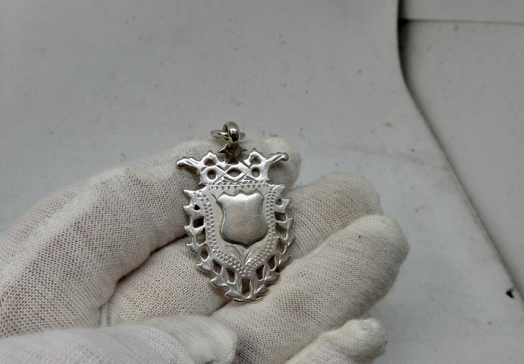 Antique Sterling Silver Watch Fob Medal Fully Hallmarked Birmingham ...