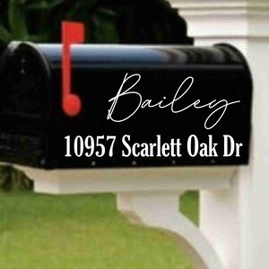 Mailbox Last Name and Address Decal - Etsy