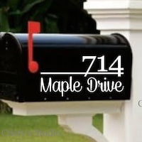 Personalized Custom Mailbox House Number and Street Name Vinyl Decal 2 ...