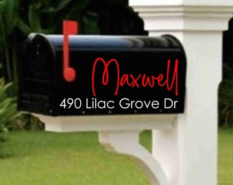 Mailbox Number and Last Name Family Decal - Etsy