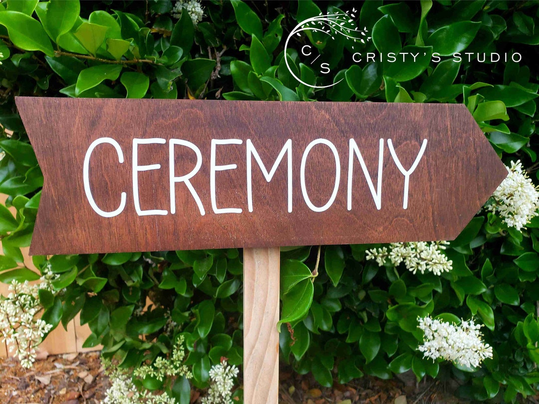 Wooden Directional Arrow - Wedding Sign - Personalized With Decal - Etsy