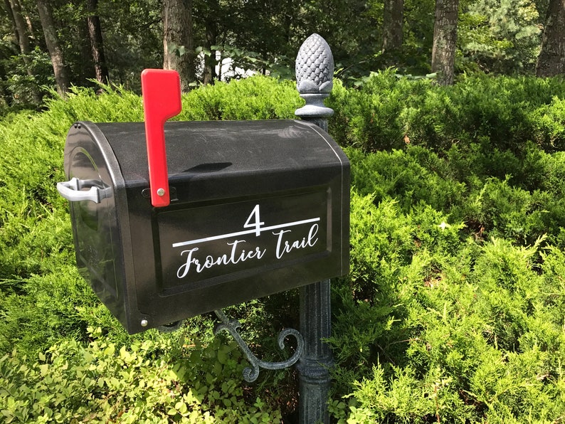 Mailbox Number and Address Decal With Door Decal - Etsy