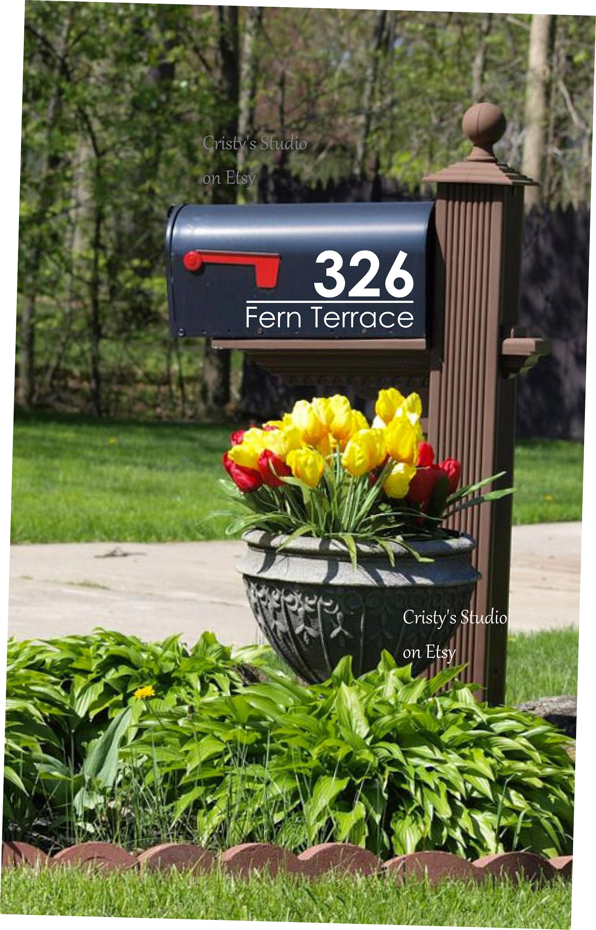 Mailbox Number and Address Decal | Etsy