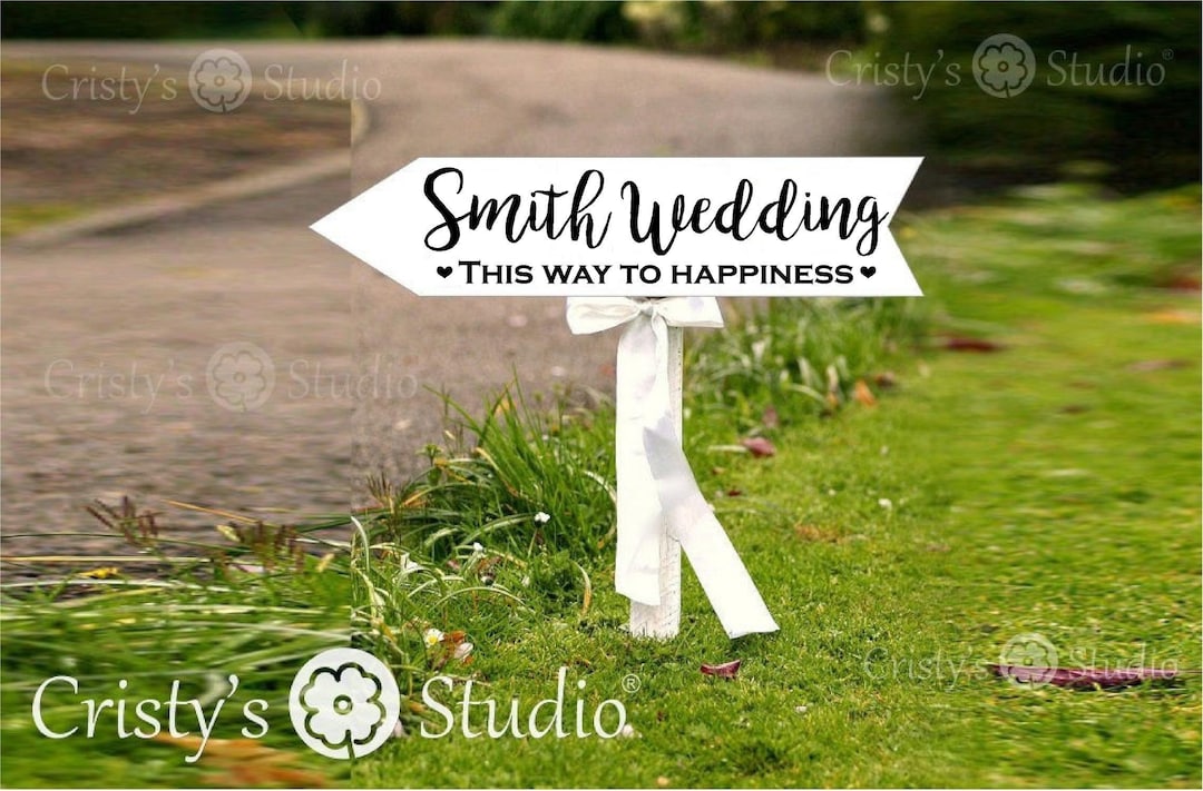 Arrow Wedding This Way Sign Customizable This Way to Happiness Wedding ...