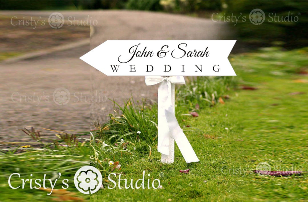 Wedding Sign Directional Arrow for Ceremony Reception Party Wedding ...