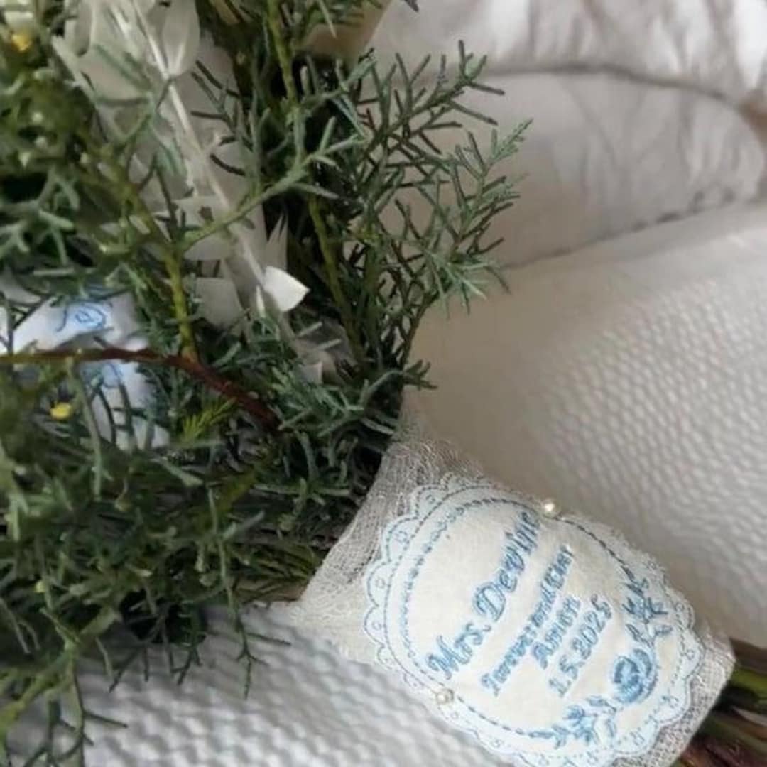 Wedding Dress Custom Embroidered Patch - Last Name and Date - Etsy