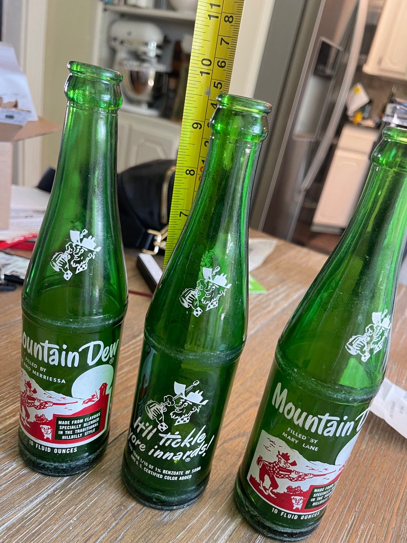 Hard to Find Vintage Mountain Dew Bottles - Etsy