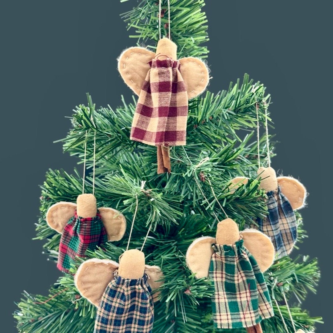 3 Primitive Angel Ornaments - Etsy