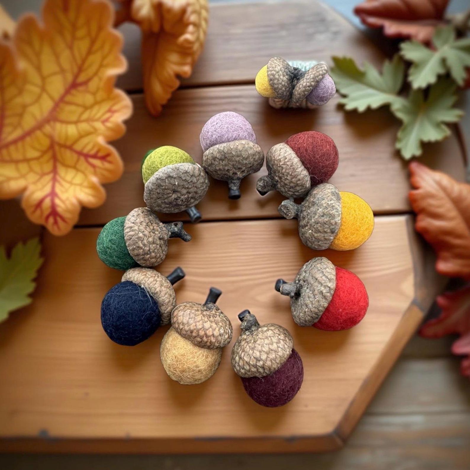 Wool Felted Acorns (with Real Caps) - Etsy