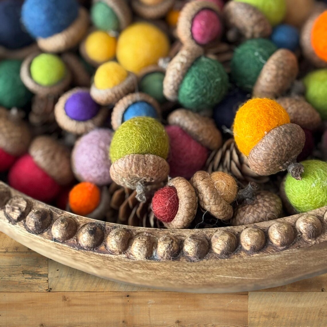 Wool Felted Acorns (with Real Caps) - Etsy