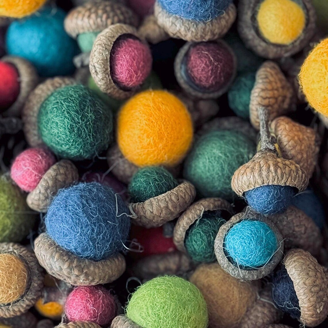 Wool Felted Acorns (with Real Caps) - Etsy