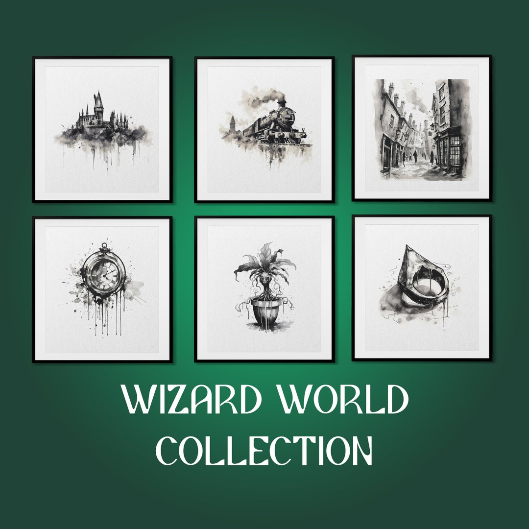 Wizard World Collection Digital Print Download, Hand Drawn Sketch Art ...