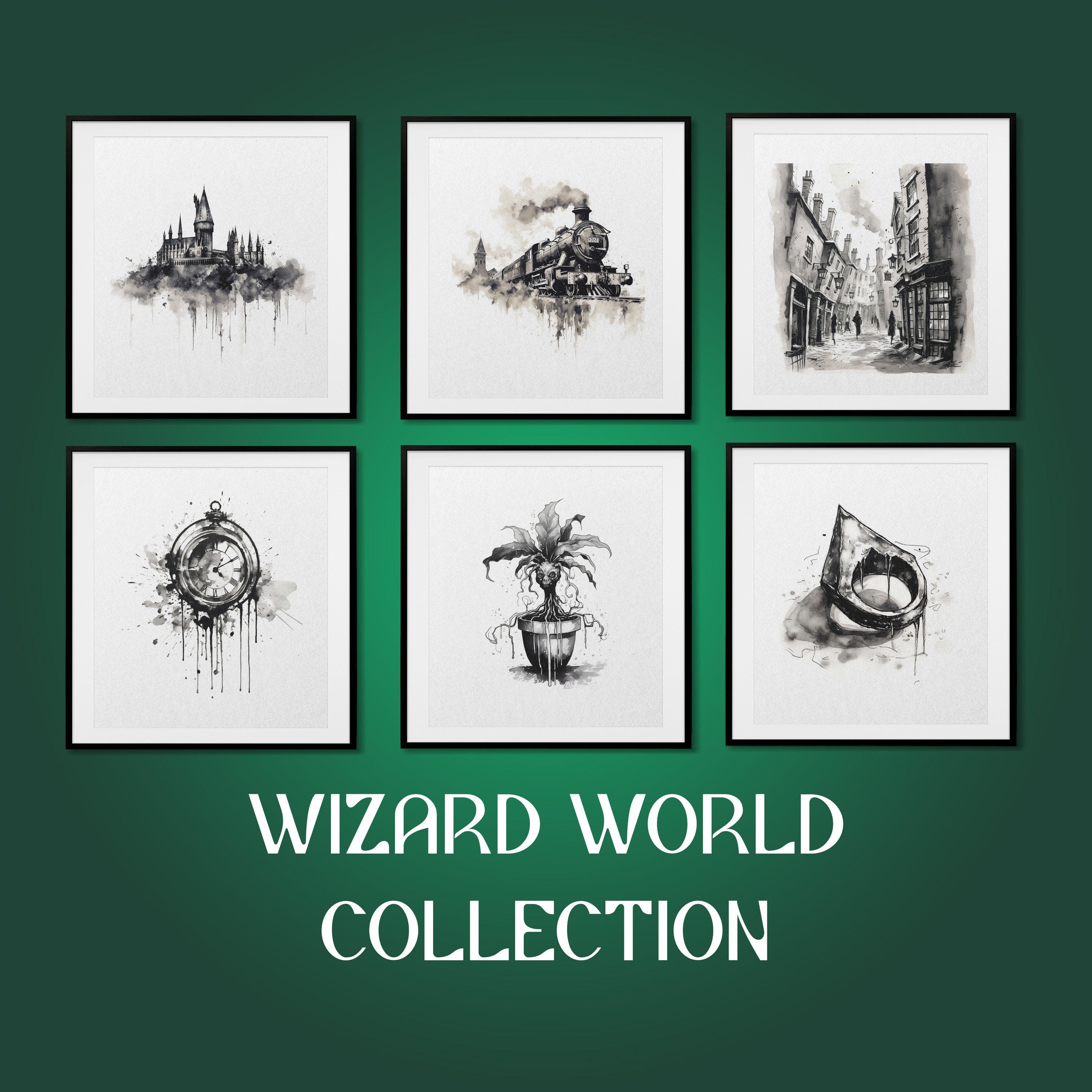 Wizard World Collection Digital Print Download, Hand Drawn Sketch Art ...