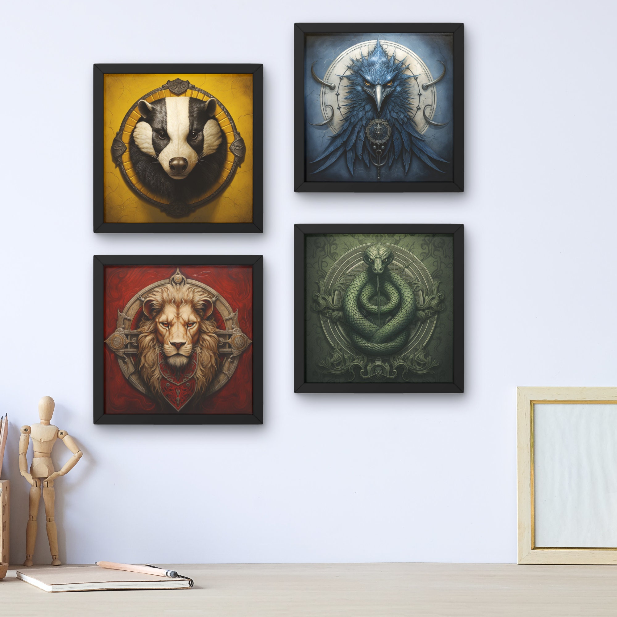 Wizard School House Cup Crest Collection Digital Print, Printable ...