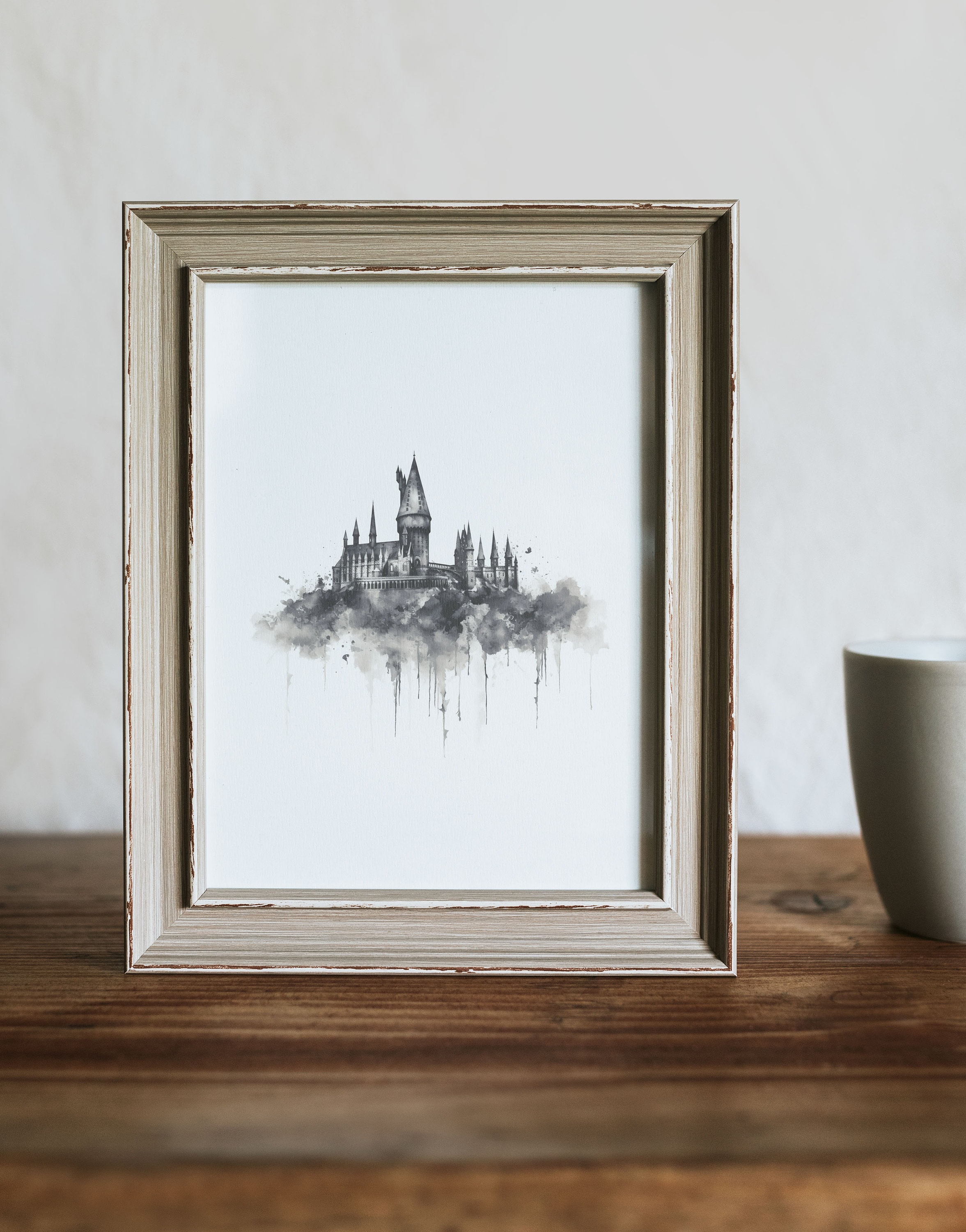 Wizard School Castle Digital Print Download Magical Ink Sketch Art for ...