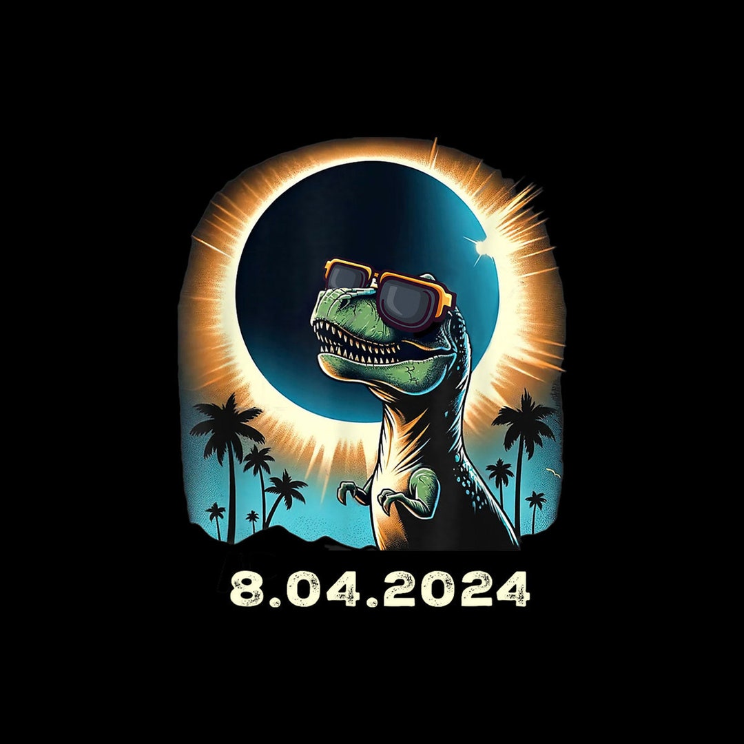 2024 Solar Eclipse Shirt Dino With Solar Eclipse Glasses PNG Digital - Etsy