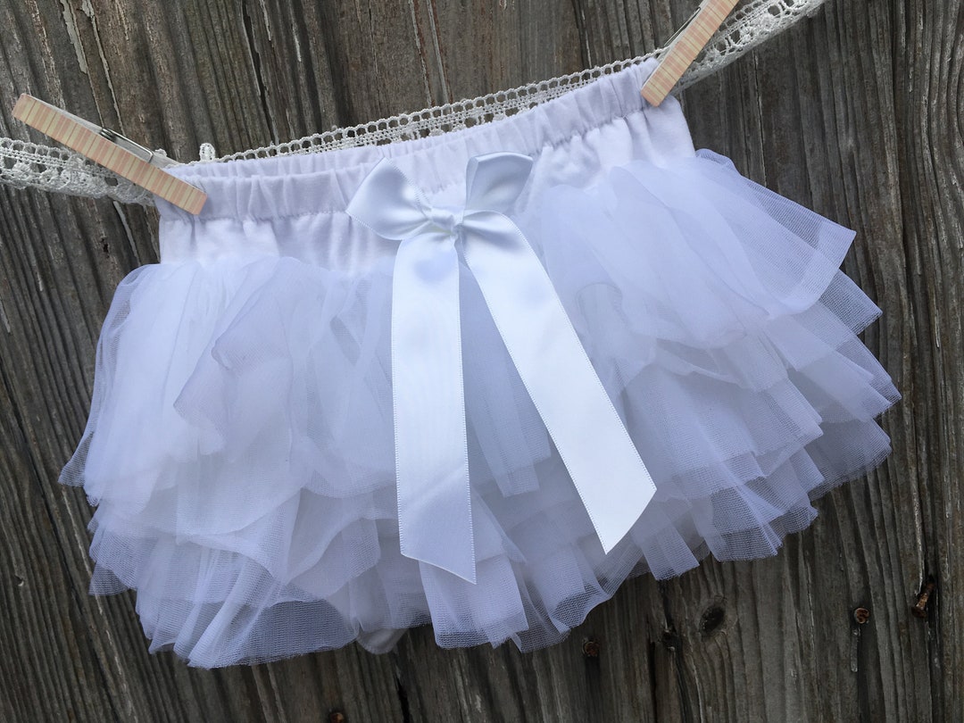 Bloomers White Ruffle Pañal Cover Lace Tutu 1er cumpleaños Cake Smash ...