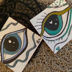 Evil Eye Illustrations Miniature Art Unframed Prints Tattoo Inspired ...